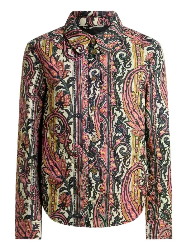 Etro Quilted Paisley Foliage Jacket - Pink