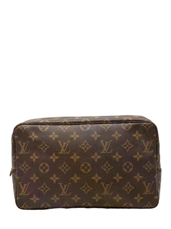 LOUIS VUITTON 1986 Monogram Trousse Toilette 28 Clutch - Brown
