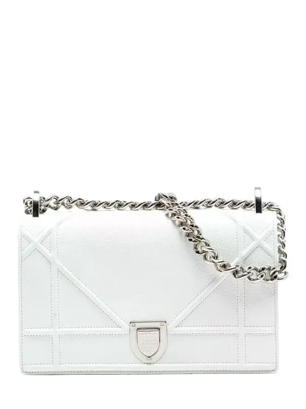Dior 2016 Small Diorama Flap Crossbody Bag - White