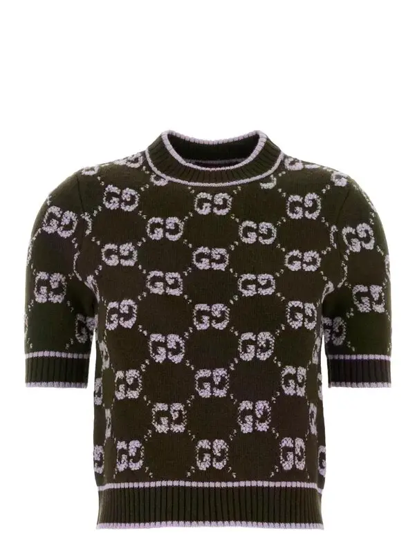 Gucci Embroidered Wool Sweater - Green