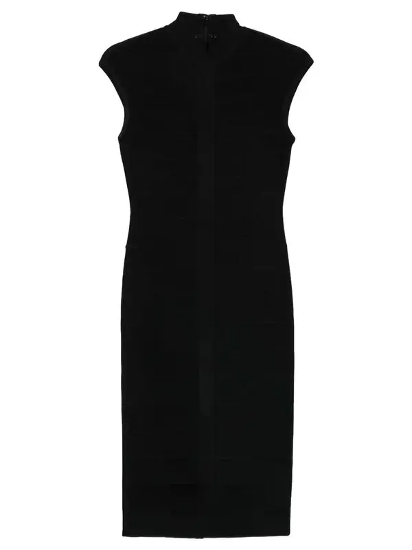 Herve Leger Davina High-neck Midi Dress - Black