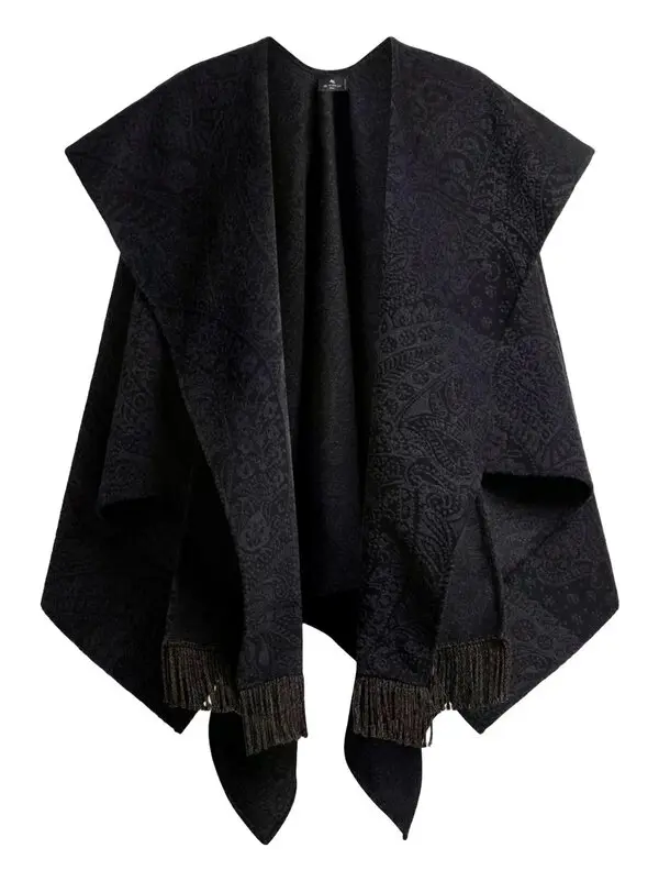 Etro Jacquard Paisley Cape - Black