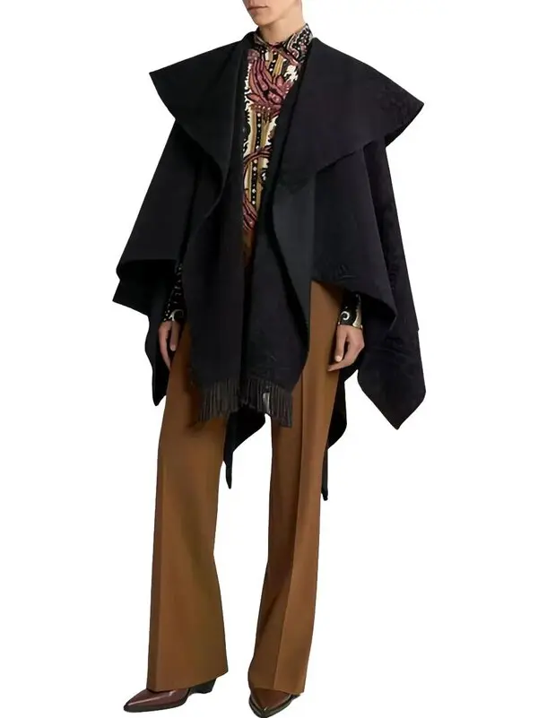 Etro Jacquard Paisley Cape - Black