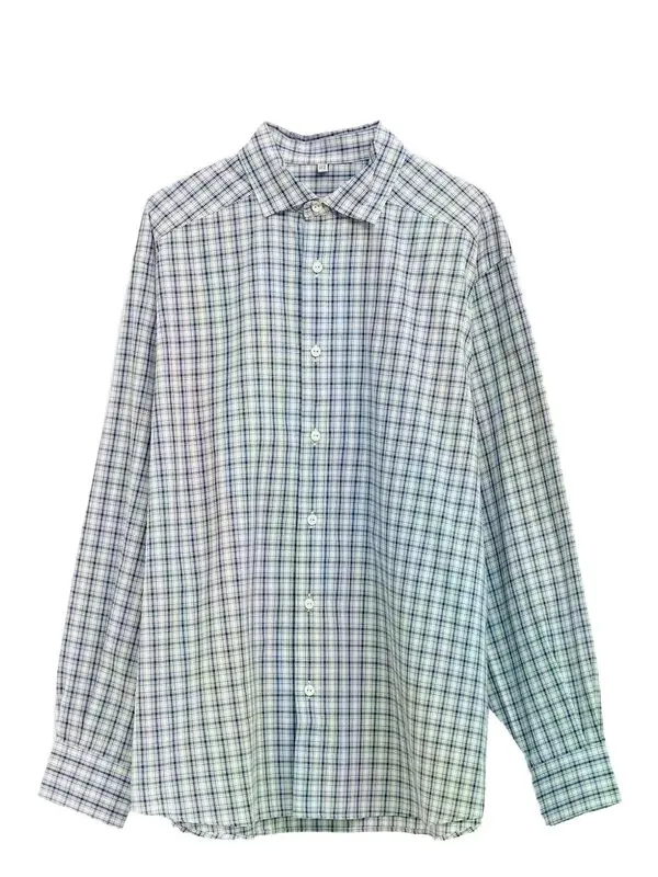 BASERANGE Claude Checked Button Shirt - Blue
