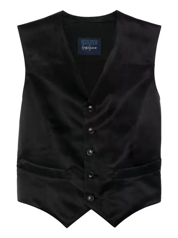 Yohji Yamamoto Twill Gilet - Black