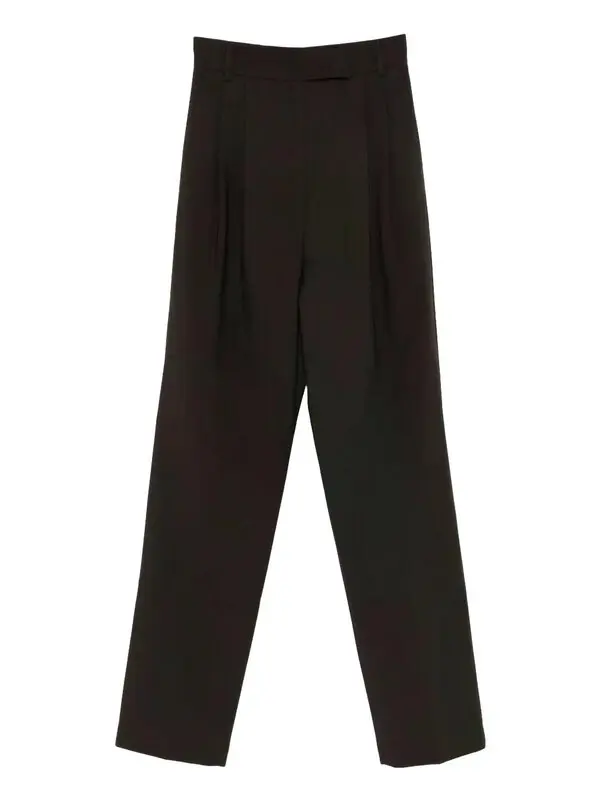 THE FRANKIE SHOP Bea Pleated Straight Trousers - Brown