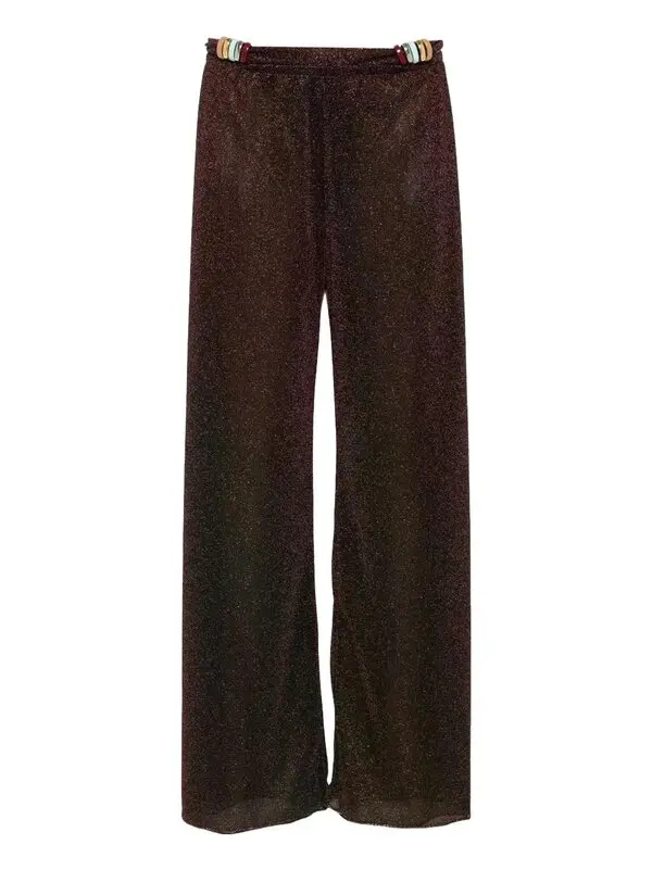Oseree Beaded Detail Trousers - Brown