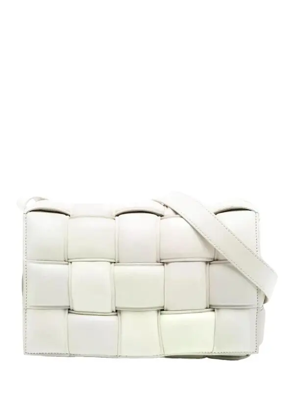 Bottega Veneta 2012-2025 Nappa Intrecciato Padded Cassette Crossbody Bag - White