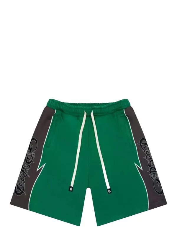 GODSPEED Graphic Print Track Shorts - Green