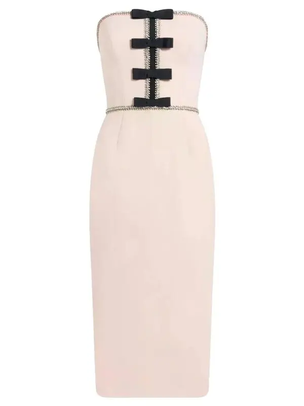 Jenny Packham Odette Bow-embellished Dress - Neutrals
