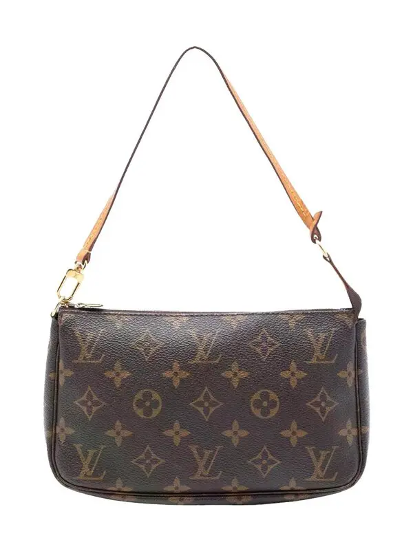 LOUIS VUITTON 2001 Monogram Pochette Accessoires Shoulder Bag - Brown