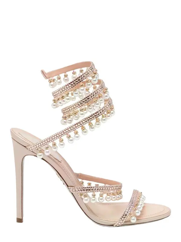 Rene Caovilla 110mm Crystal-embellished Heeled Sandals - Pink