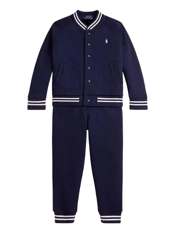 Ralph Lauren Fleece Baseball Jacket And Jogger Pant Set - Refined Navy