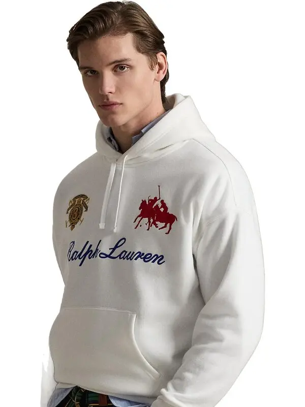 Ralph Lauren Relaxed Fit Heavyweight Fleece Hoodie - White