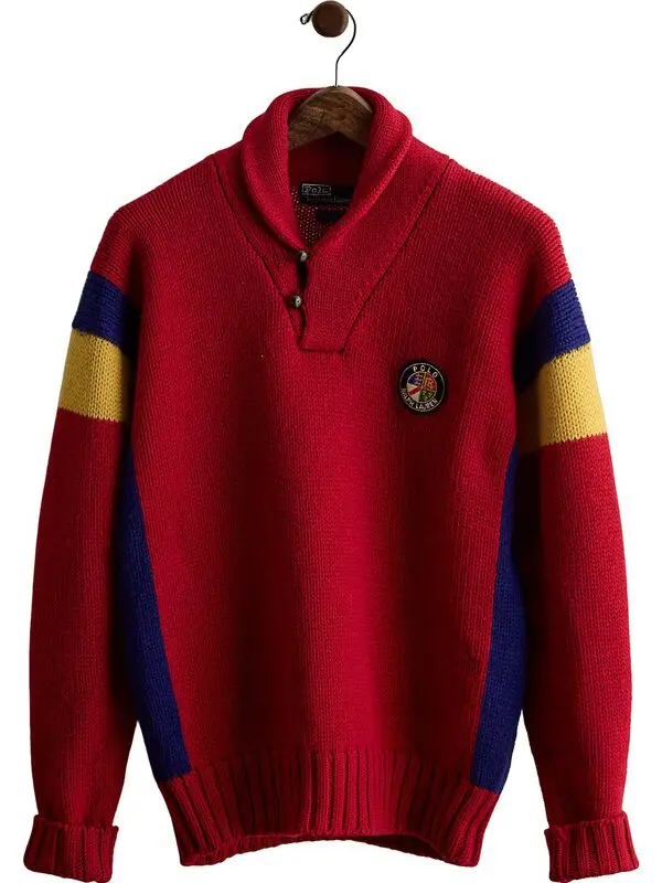 Ralph Lauren 1988 Crest Wool Sweater Size - Red