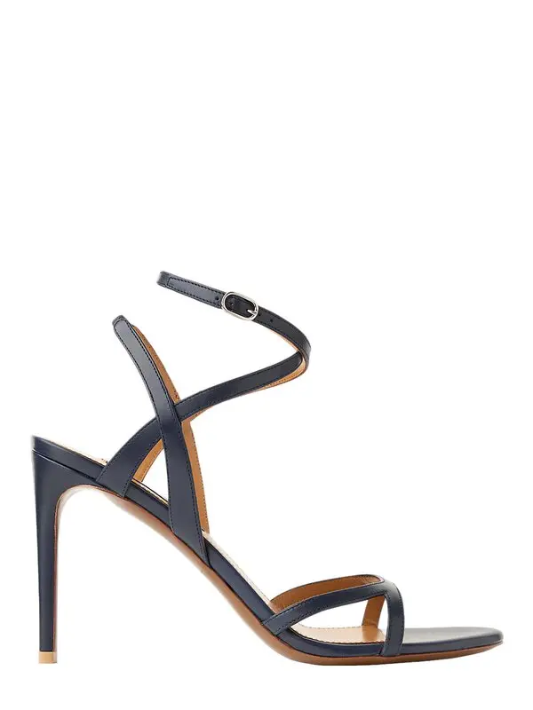 Ralph Lauren Clarke 95 Mm Calfskin Sandal - Lux Navy