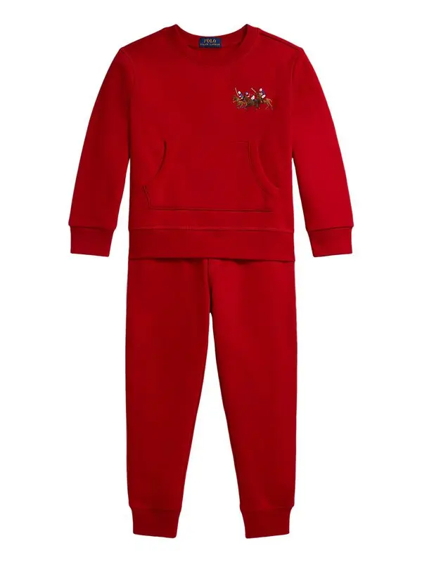 Ralph Lauren Fleece Sweatshirt & Pant Set - Rl 2000 Red