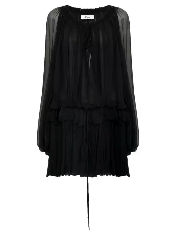 Chloé Long-sleeved Mini Dress - Black