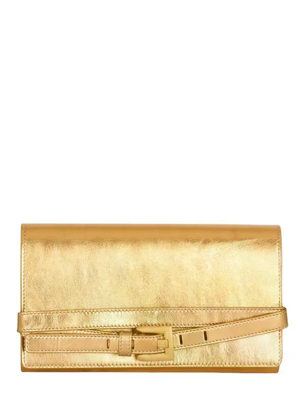 Balmain Shuffle Buckle Cross Body Bag - Gold