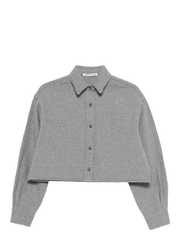 Alexander Wang Buttoned Cropped Top - Grey