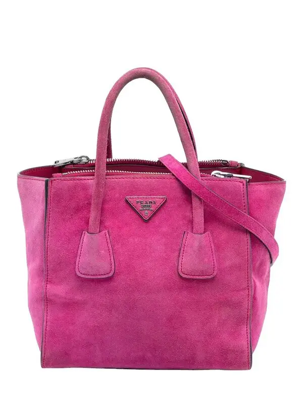 Prada Small Scamosciato Satchel With Twin Pockets - Pink
