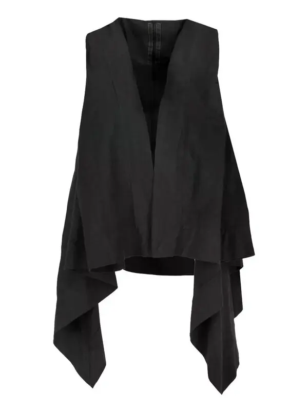 Rick Owens Sleeveless Asymmetric Cardigan - Black