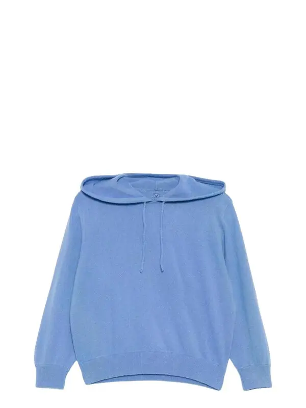 TEDDY CASHMERE Logo-embroidered Hoodie - Blue