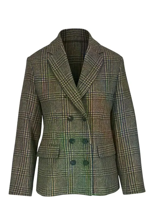 Antonelli Firenze Double-breasted Plaid Blazer - Brown