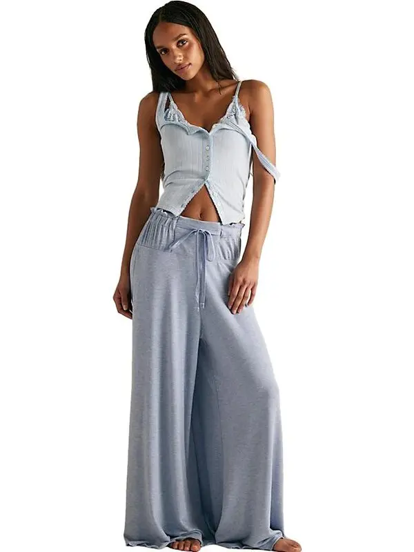 Free People Dream State Lounge Pants - Chambray Heather