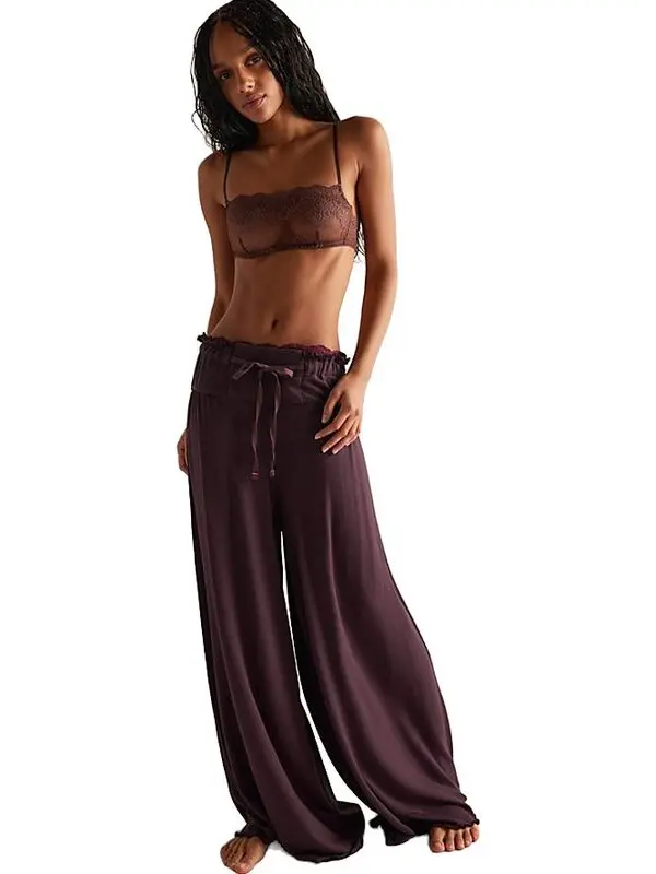 Free People Dream State Wide-leg Lounge Pants - Fp Fudge