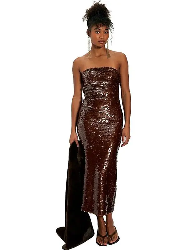 ONE OF OTHERS Kendall Maxi Column Dress - Coffee