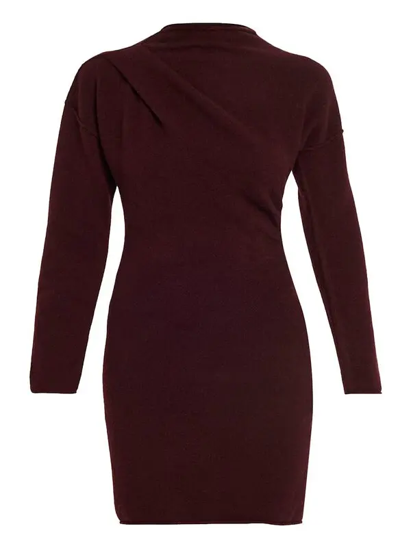 Helmut Lang Slouchy Wool-blend Mini Sweater Dress - Burgundy