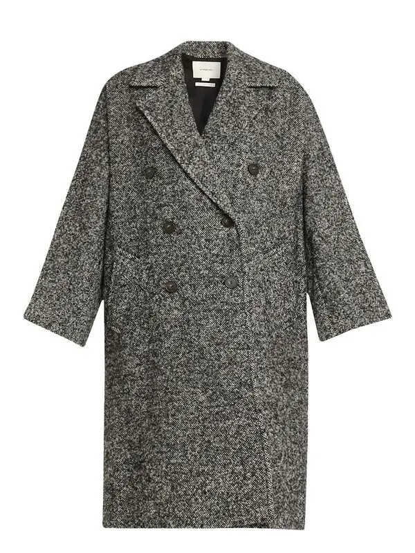 Vince Double-breasted Melange Wool-blend Overcoat - Greystone