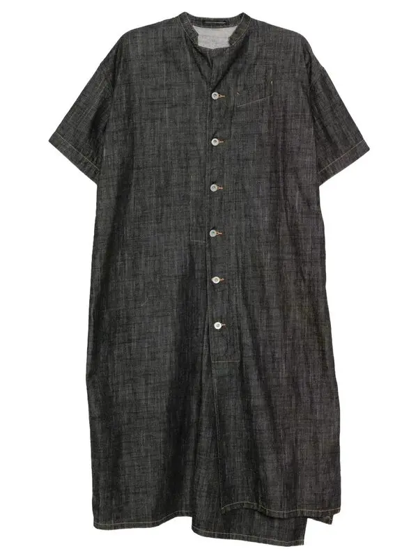 Y’s Buttoned Short-sleeve Dress - Black
