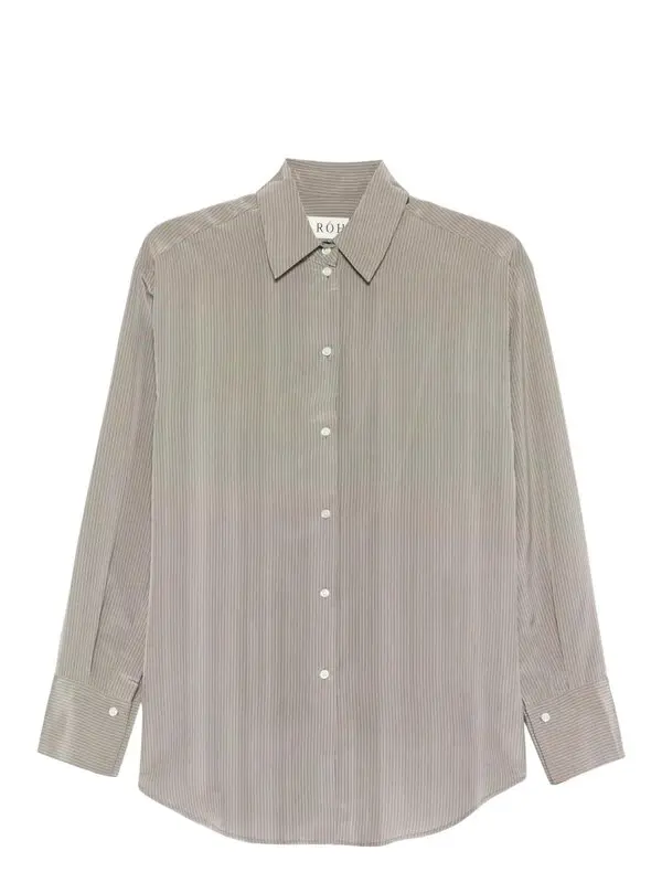 RÓHE Striped Button-down Shirt - Grey
