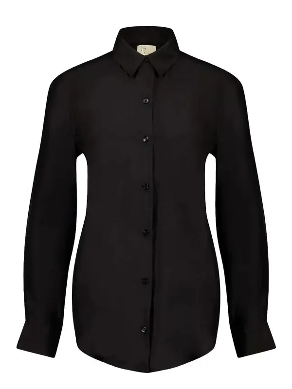PAULA Long-sleeve Button-fastening Shirt - Black