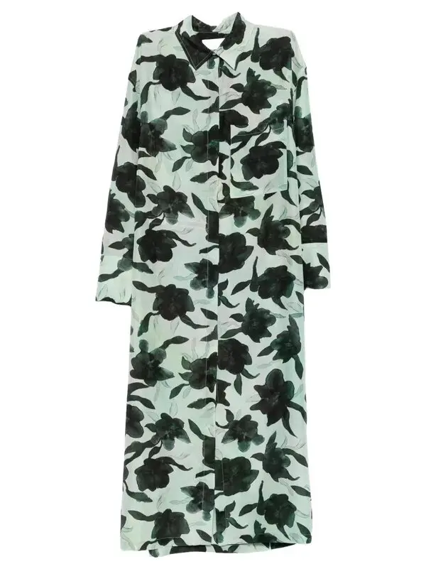 Christian Wijnants Diola Floral Shirt Dress - Green