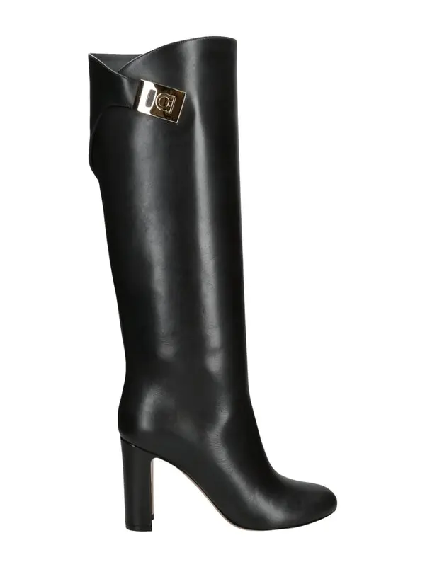 FERRAGAMO Leather Knee-high Boots - Black