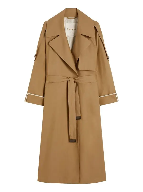 Max Mara Cotton-blend Wrap Trench Coat - Brown