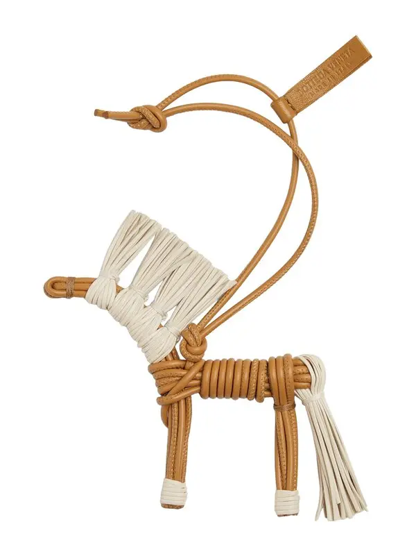 Bottega Veneta Leather Straw Horse Charm - Neutral