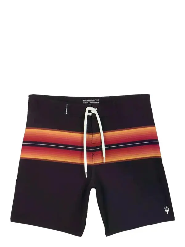 OSKLEN Striped Swim Shorts - Black