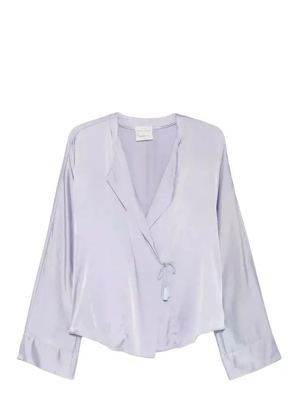 FORTE_FORTE Wrap-tie Blouse - Purple