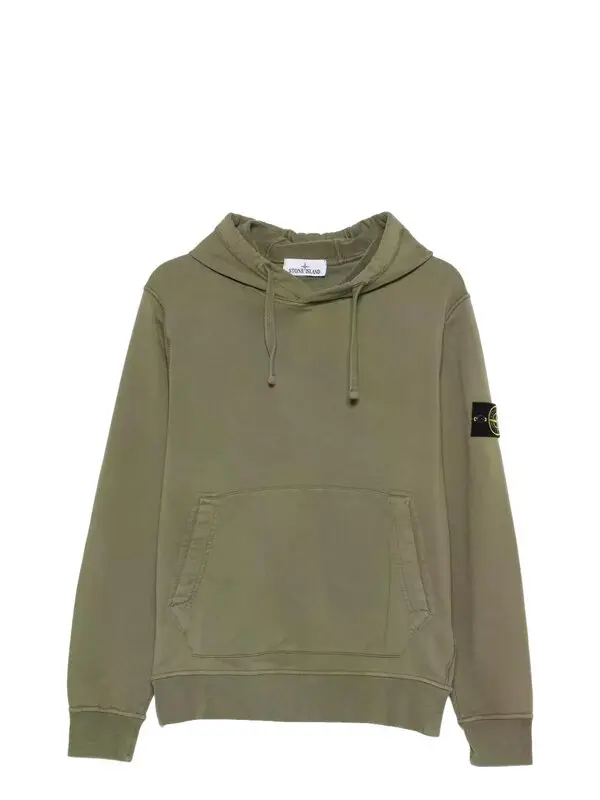 Stone Island Pouch Pocket Hooded Sweatshirt - Green