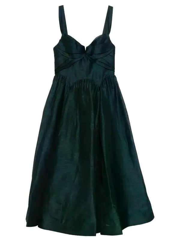 Zimmermann Pleated Straps A-line Dress - Green