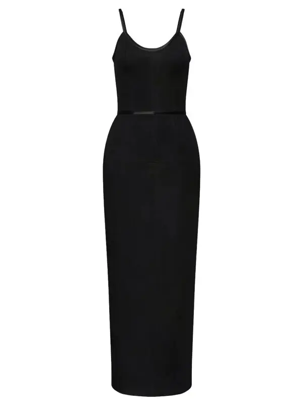 Thom Browne Satin-detail Tipped Maxi Dress - Black