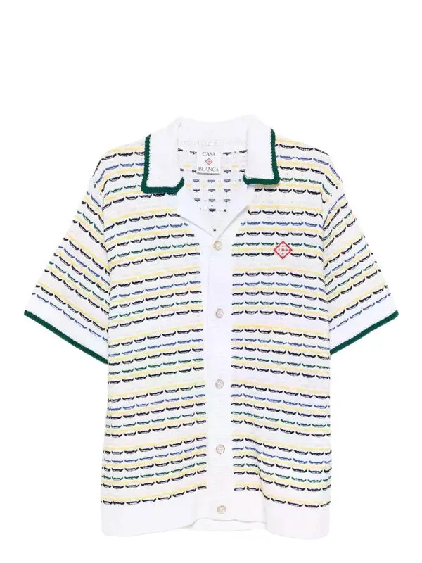 Casablanca Striped-pattern Collared Shirt - White