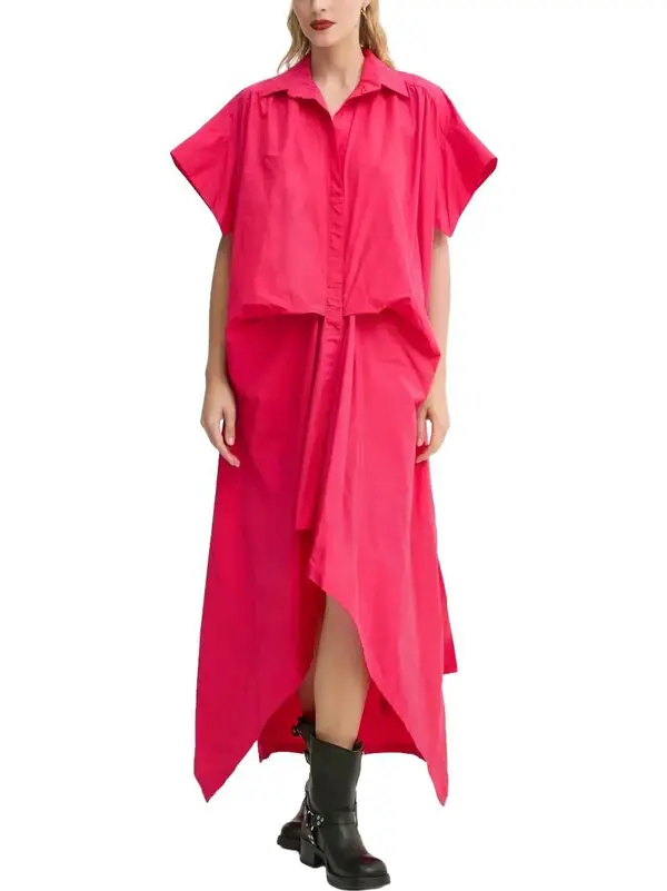 MMC STUDIO Short-sleeve Draped Dress - Pink