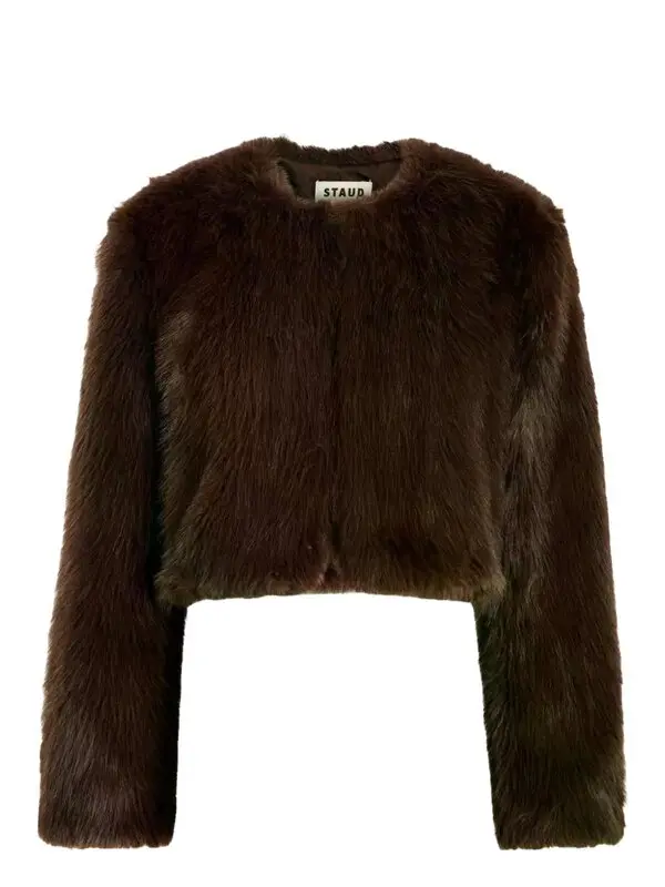 Staud Casimira Faux-fur Jacket - Brown
