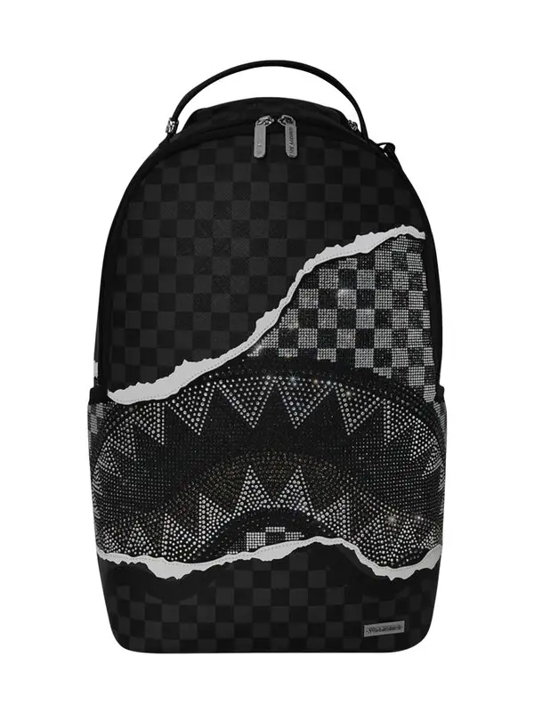 SPRAYGROUND Crystal-embellished Check Backpack - Gold