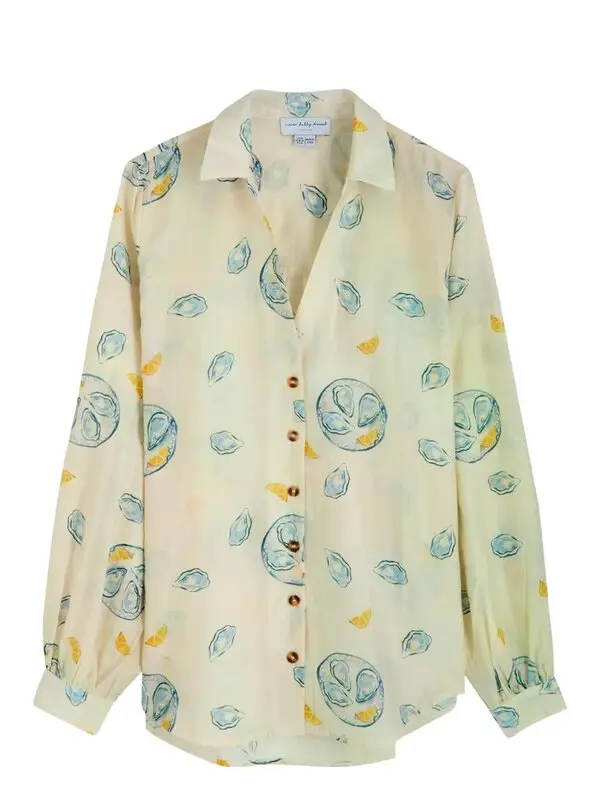 NEVER FULLY DRESSED Oyster Print Miley Shirt - Neutrals